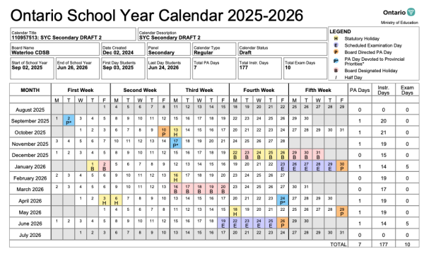 Secondary School Year Calendar - St. David C.S.S.